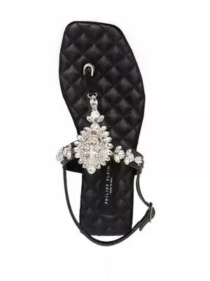 Philipp Plein Embellished Leather Sandals