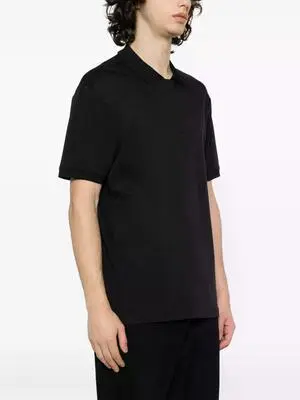 Calvin Klein Logo-patch Organic Cotton Polo Shirt - Black