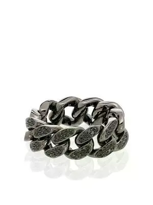 Shay 18k Gold Diamond Chain Ring - Black