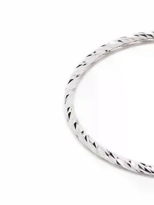 MARIA BLACK 14kt White Gold Textured Hoop Earring - Silver