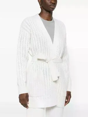 Max Mara Wool-cashmere Blend Cardigan - White
