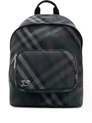 Burberry Check Print Backpack - Grey