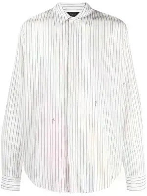 Amiri Striped Long-sleeve Cotton Shirt - White