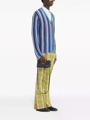 Marni Striped Cotton V-neck Cardigan