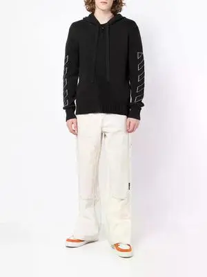 Off-White Diag Outline Knitted Zip-up Hoodie