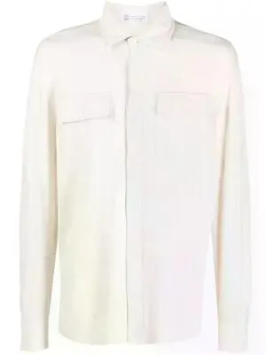 Brunello Cucinelli Long-sleeve Cotton Shirt - Neutrals