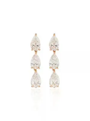 ANITA KO 18kt Rose Gold Pear Diamond Earrings - Pink