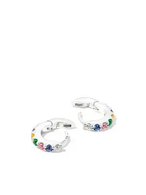 HATTON LABS Multi-stone Hoop Earrings