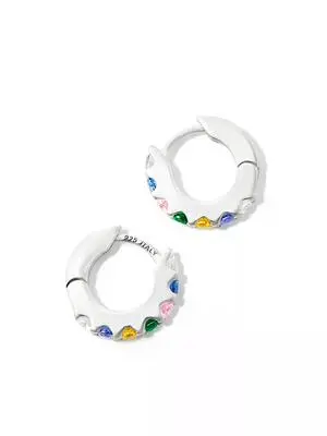 HATTON LABS Multi-stone Hoop Earrings