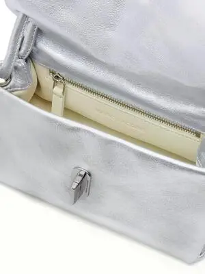 Marc Jacobs Mini The Metallic Dual Top-handle Bag - Silver