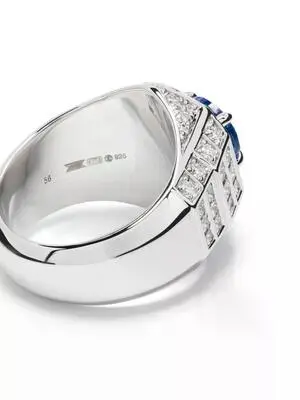 STATEMENT Sterling Diamond And Tanzanite Cocktail Ring
