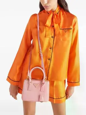 Prada Saffiano Leather Mini Galleria Tote Bag - Pink