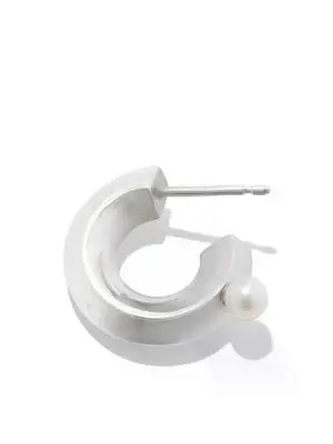 CC-STEDING Fine Twist Float Pearl Hoop Earring