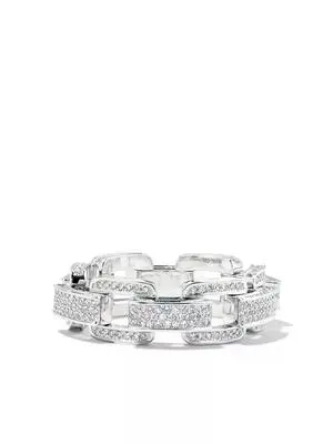 Shay 18k White Gold Deco Link Diamond Ring