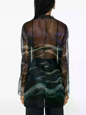 Giorgio Armani Abstract Print Silk Blouse