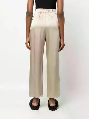 Dusan Cropped Silk Palazzo Pants