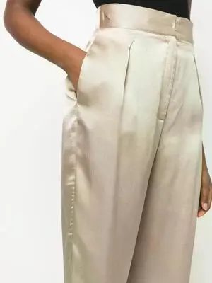 Dusan Cropped Silk Palazzo Pants