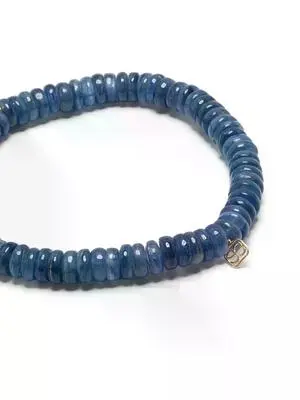 SYDNEY EVAN 14kt Yellow Gold Kyanite Beaded Bracelet With Diamond Hamsa Pendant
