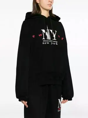 Alexander Wang Logo-print Cotton-blend Hoodie