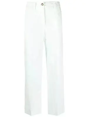Peserico Pressed-crease Cotton Trousers - Green