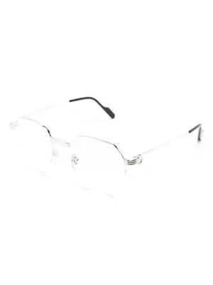 Cartier Tone Round Frame Half-rim Eyeglasses