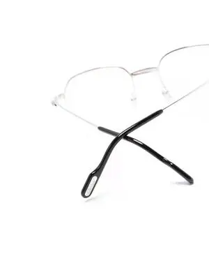 Cartier Tone Round Frame Half-rim Eyeglasses