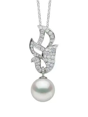 Yoko London 18k White Gold Duchess Pearl And Diamond Pendant - Silver