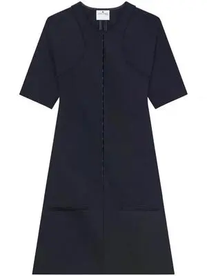 COURREGES A-line Mini Dress With Front Fastening - Blue