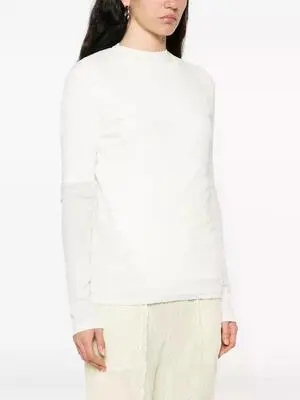 JIL SANDER Long Sleeve Cotton T-shirt - Neutrals