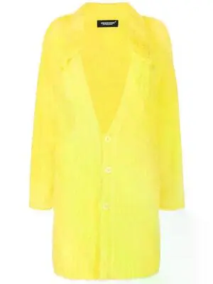 Undercover Brushed Knitted Coat - Yellow