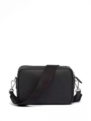 Prada Saffiano Leather Shoulder Bag With Detachable Pouch - Black