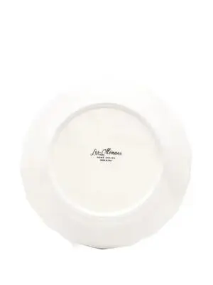 LES-OTTOMANS Striped Ceramic Plate - Yellow