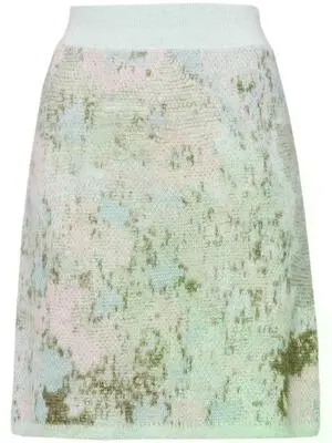 ONEFIFTEEN Floral Intarsia Knitted Skirt - Blue