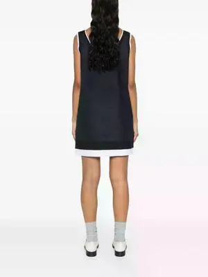 Miu Miu Knitted Poplin Mini Dress