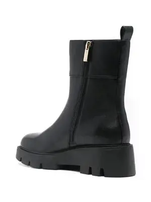 TWINSET Logo Plaque Faux Leather Boots