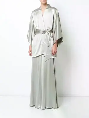 Voz Palazzo Trousers In Silk - Grey