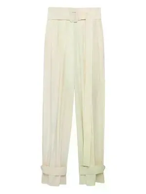Another Tomorrow Pleated Belted Trousers