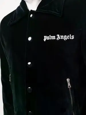 Palm Angels Embroidered Velvet Bomber Jacket