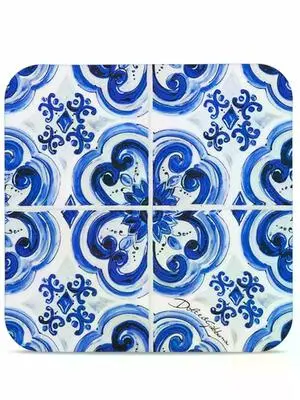 Dolce & Gabbana Blu Mediterraneo Printed Coasters - Blue