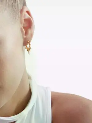 DINNY HALL 18k Vermeil Sunbeam Hoop Earrings - Gold