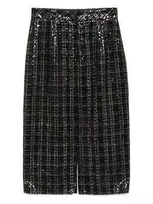 Dice Kayek Sequin Embellished Tweed Midi Skirt