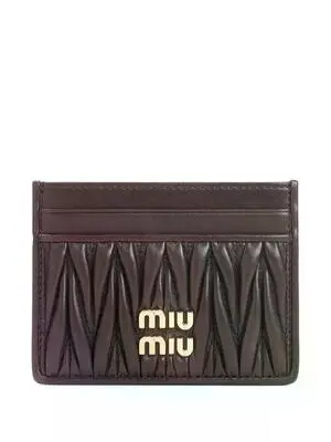 Miu Miu Matelassé Cardholder - Brown