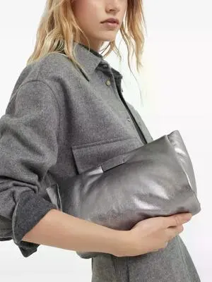 Brunello Cucinelli Lamé Calfskin Clutch Bag