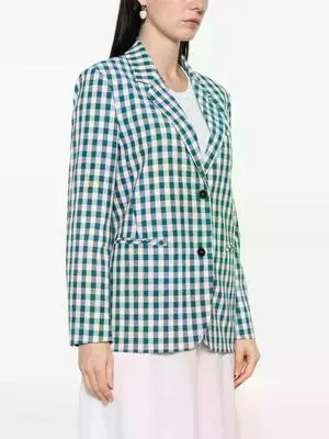 FORTE_FORTE Gingham Check Blazer