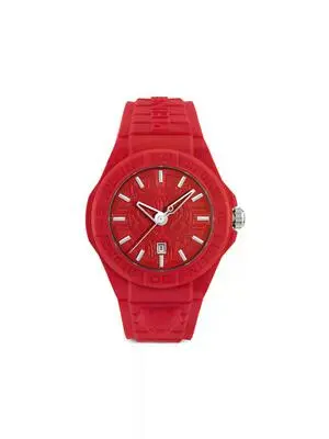 PLEIN SPORT 46mm Quartz Watch With Engraved Bezel And Silicone Strap - Red