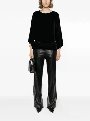 P.a.r.o.s.h Round Neck Three-quarter Sleeve Blouse