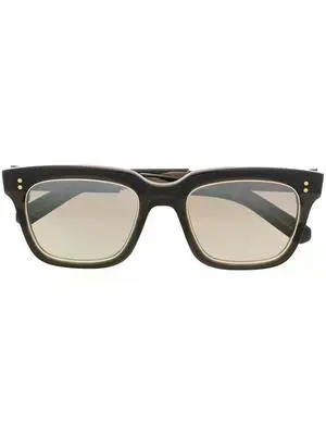 Garrett Leight Metallic Trim Rectangular Frame Sunglasses - Black