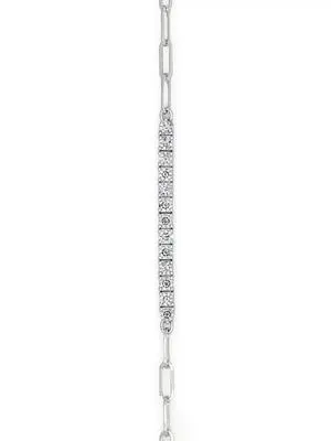 JEWELS AFICIONADO 18kt White Gold Diamond Link Bracelet - Silver