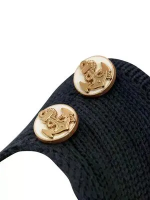 Seafarer Sleeveless Knit Top With Decorative Buttons