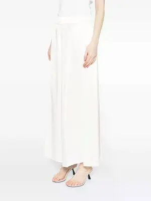 Goen.j Ivory White Slit Palazzo Trousers - Neutrals